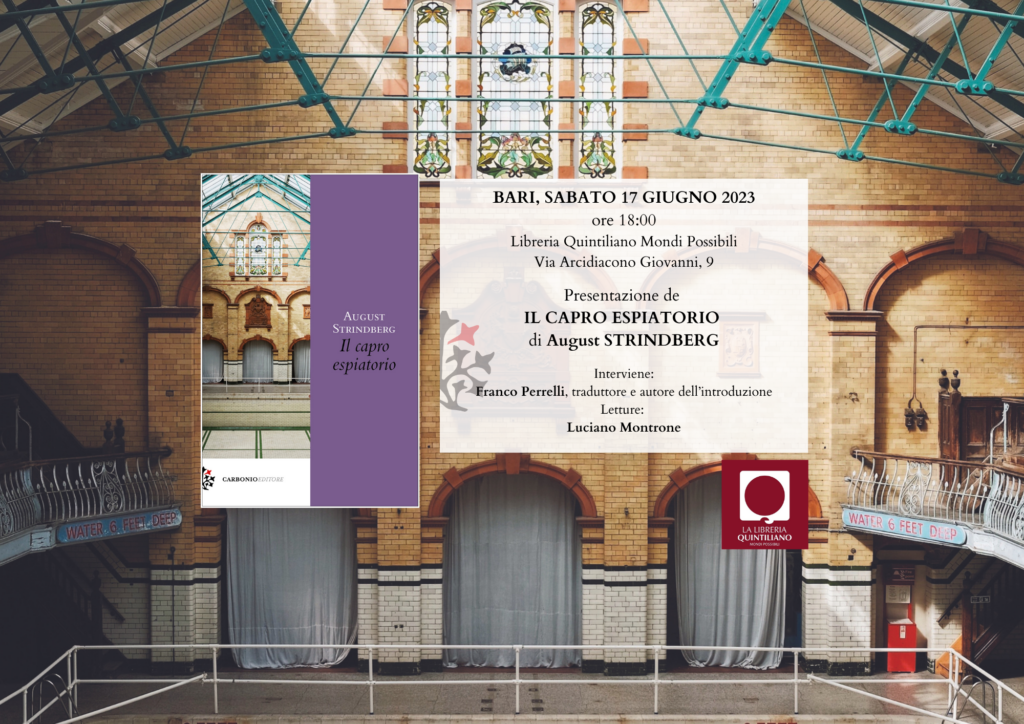 BARI, 17 giugno 2023: presentazione IL CAPRO ESPIATORIO di August ...